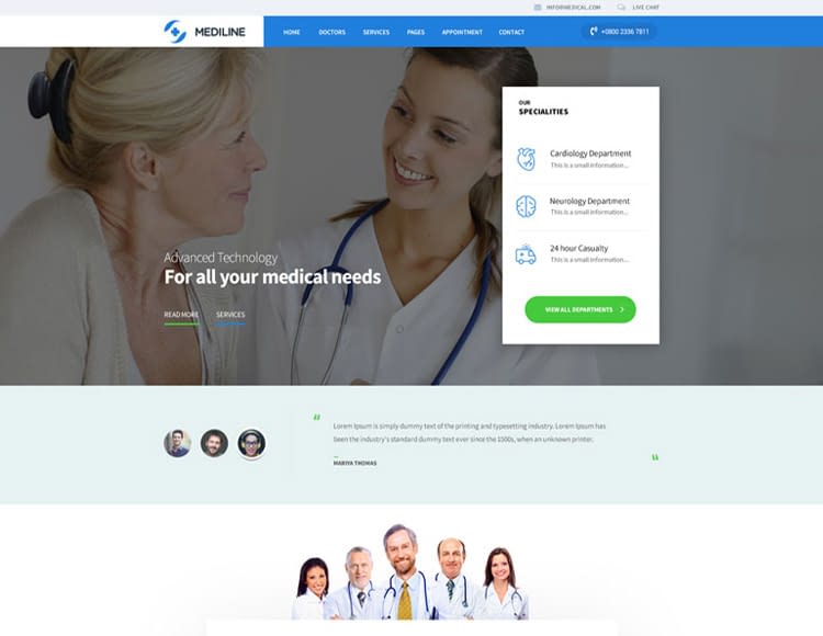 Mediline - Medical & Health WordPress Theme - wowpixelweb